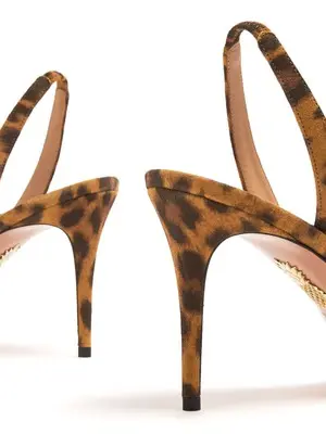 AQUAZZURA So Nude 85mm Leather Sandals - Brown