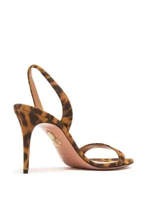 AQUAZZURA So Nude 85mm Leather Sandals - Brown