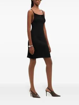 COURREGES Ribbed-knit Mini Dress - Black