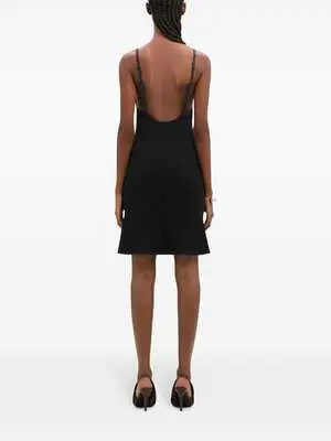 COURREGES Ribbed-knit Mini Dress - Black