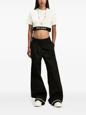 Palm Angels Logo-underband Crop Top - White