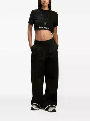 Palm Angels Logo-underband Crop Top - White