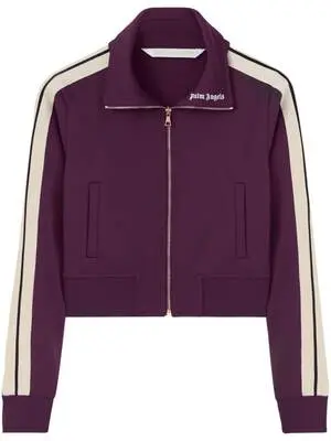 Palm Angels Logo-embroidered Cropped Jacket - Purple
