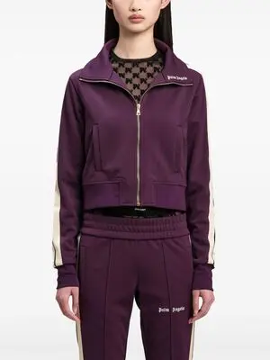 Palm Angels Logo-embroidered Cropped Jacket - Purple