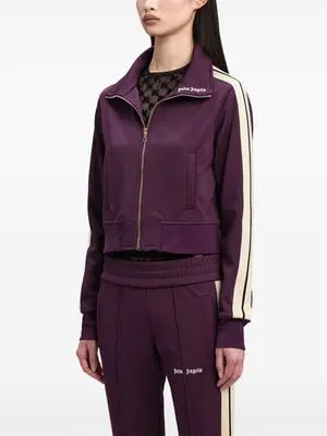 Palm Angels Logo-embroidered Cropped Jacket - Purple