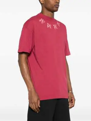 Palm Angels Monogram-print Cotton T-shirt - Pink