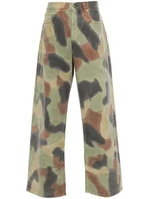 Palm Angels Mid-rise Loose-fit Jeans - Green