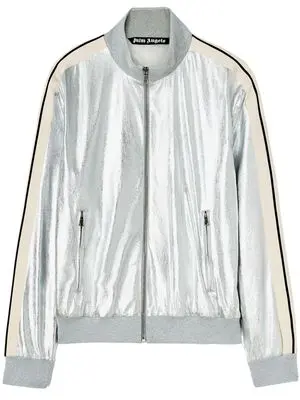 Palm Angels Metallic-finish Leather Jacket