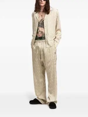 Palm Angels Monogram-jacquard Wide-leg Trousers