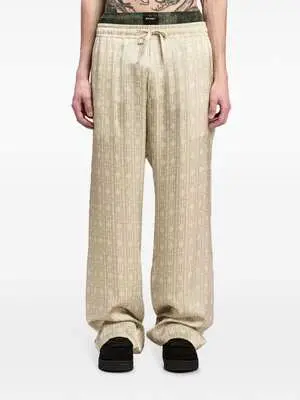 Palm Angels Monogram-jacquard Wide-leg Trousers