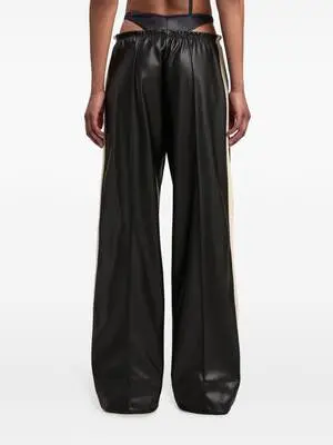 Palm Angels Logo-embroidered Wide-leg Track Pants - Black