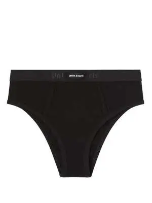 Palm Angels Logo-waistband High-waist Briefs - Black