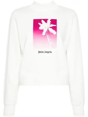 Palm Angels Textured Sweatshirts Hoodies For Women