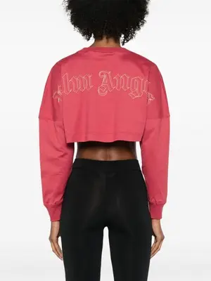 Palm Angels Monogram-embroidered Cropped T-shirt