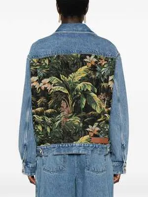 Palm Angels Embroidered-panel Denim Jacket