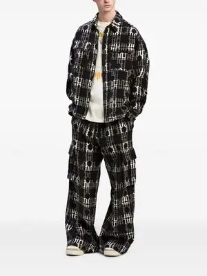 Palm Angels Monogram-jacquard Wide-leg Trousers
