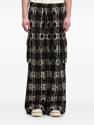 Palm Angels Monogram-jacquard Wide-leg Trousers
