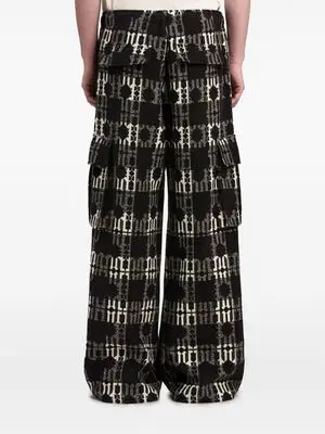Palm Angels Monogram-jacquard Wide-leg Trousers