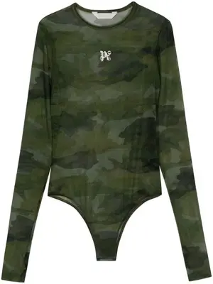 Palm Angels Embroidery-logo Camouflage Bodysuit