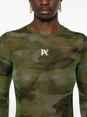 Palm Angels Embroidery-logo Camouflage Bodysuit