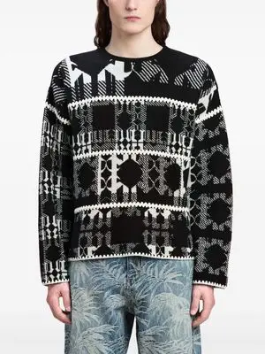 Palm Angels Intarsia-knit Monogram Jumper