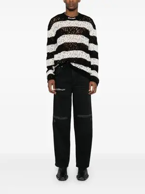 Palm Angels Logo-embroidered Open-knit Jumper