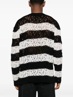 Palm Angels Logo-embroidered Open-knit Jumper