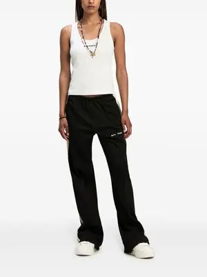 Palm Angels Logo-embroidered Ribbed Tank Top - White