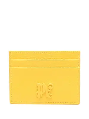 Palm Angels Logo-plaque Leather Cardholder - Yellow