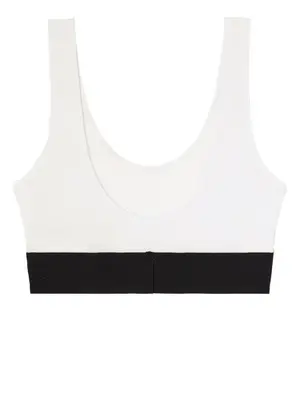 Palm Angels Logo-underband Two-tone Bra - White