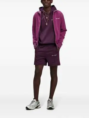 Palm Angels Logo-embroidered Stripe-detail Shorts