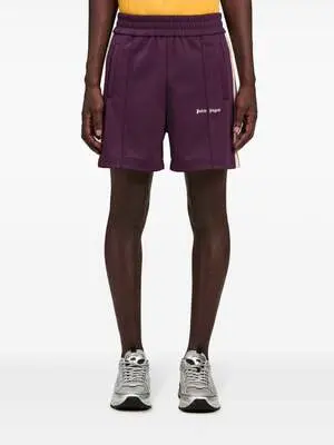 Palm Angels Logo-embroidered Stripe-detail Shorts