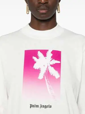 Palm Angels Palm Tree-print Cropped T-shirt