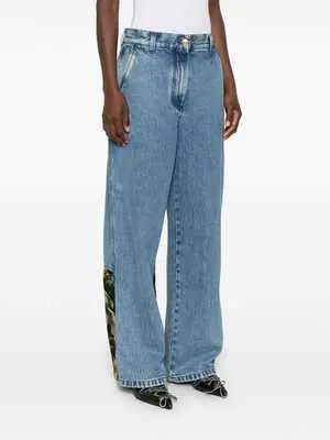 Palm Angels Embroidery-panel Baggy Jeans