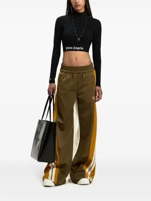 Palm Angels Logo-underband Mock-neck Crop Top