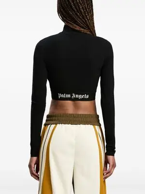Palm Angels Logo-underband Mock-neck Crop Top