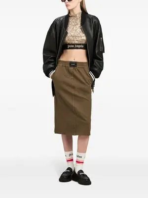 Palm Angels Logo-print Leather Bomber Jacket