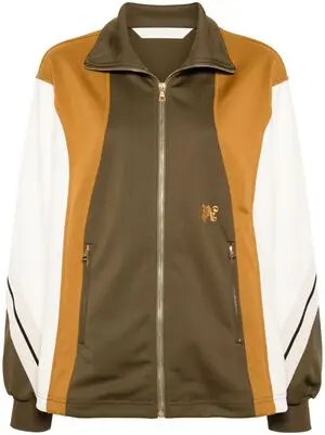 Palm Angels Monogram-embroidered Colourblock Track Jacket - Brown