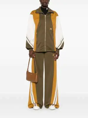 Palm Angels Monogram-embroidered Colourblock Track Jacket - Brown