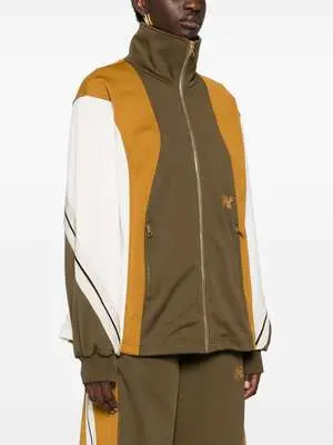 Palm Angels Monogram-embroidered Colourblock Track Jacket - Brown