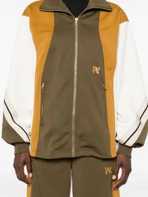 Palm Angels Monogram-embroidered Colourblock Track Jacket - Brown