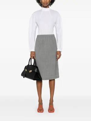 Fabiana Filippi Decorative-stitching Chambray Skirt