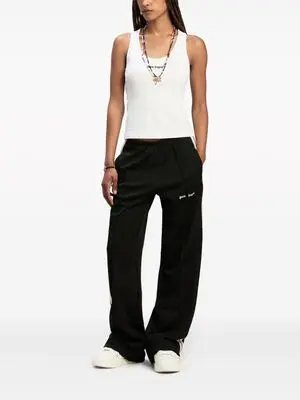Palm Angels Logo-embroidered Wide-leg Track Pants - Black