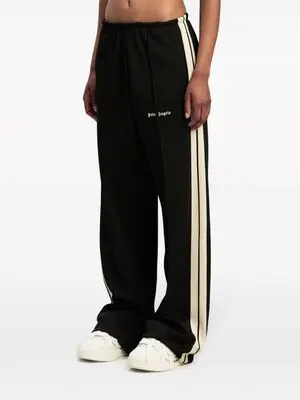 Palm Angels Logo-embroidered Wide-leg Track Pants - Black