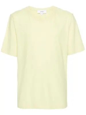 LARDINI Round-neck Cotton T-shirt - Yellow