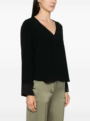 FORTE_FORTE V-neck Crepe Blouse