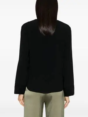 FORTE_FORTE V-neck Crepe Blouse