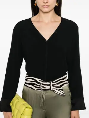 FORTE_FORTE V-neck Crepe Blouse