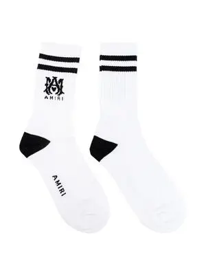 Amiri Logo-print Mid-calf Socks - White