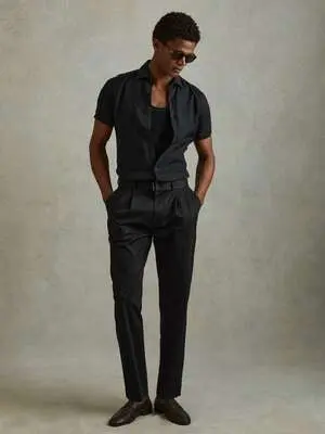 REISS Holiday Slim Fit Linen Shirt